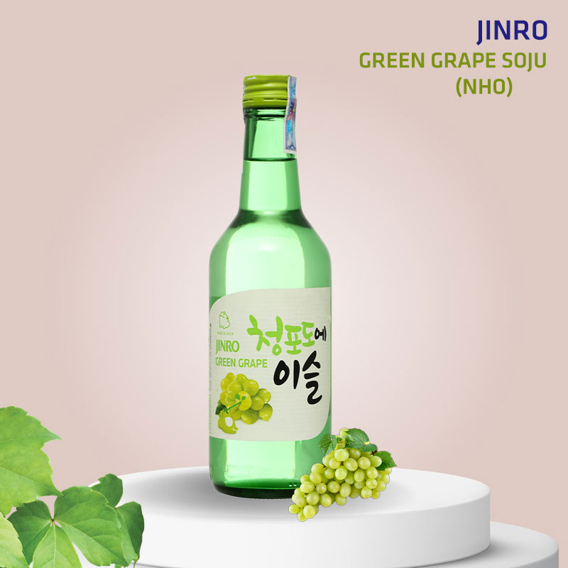 Soju vị nho Jinro 360ml (20 chai / thùng), sản phẩm rượu trái cây Hàn Quốc