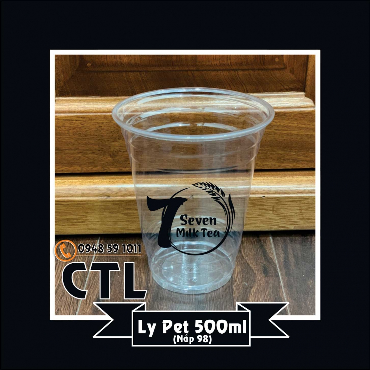 IN Ly nhựa Pet 500ml phi 98 (1000 cái / thùng) loại 1, giá bao gồm (Ly + công in)